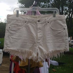 Free People | Shorts | Free People Soft Relaxed White Cut Offs Nwt ...